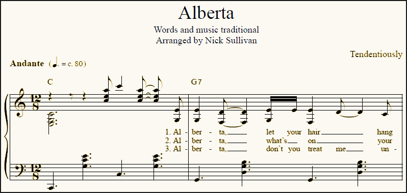 Alberta | Songs of Nick Sullivan